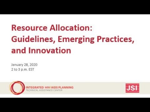Resource Allocation: Guidelines, Emerging Practices, and Innovation