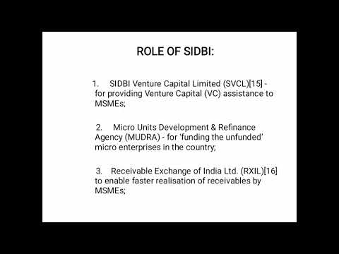 Role and functions of SIDBI session 36
