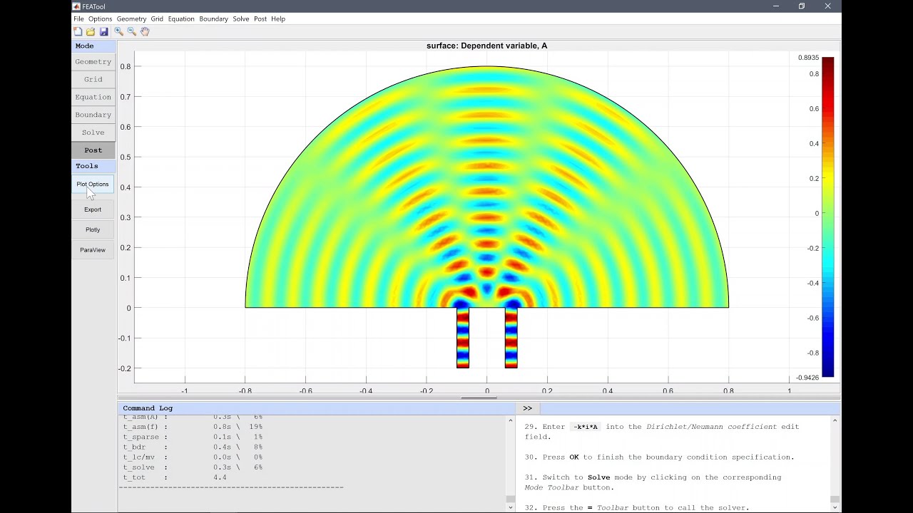 Simulation of Interference and Diffraction | FEATool Multiphysics Tutorial
