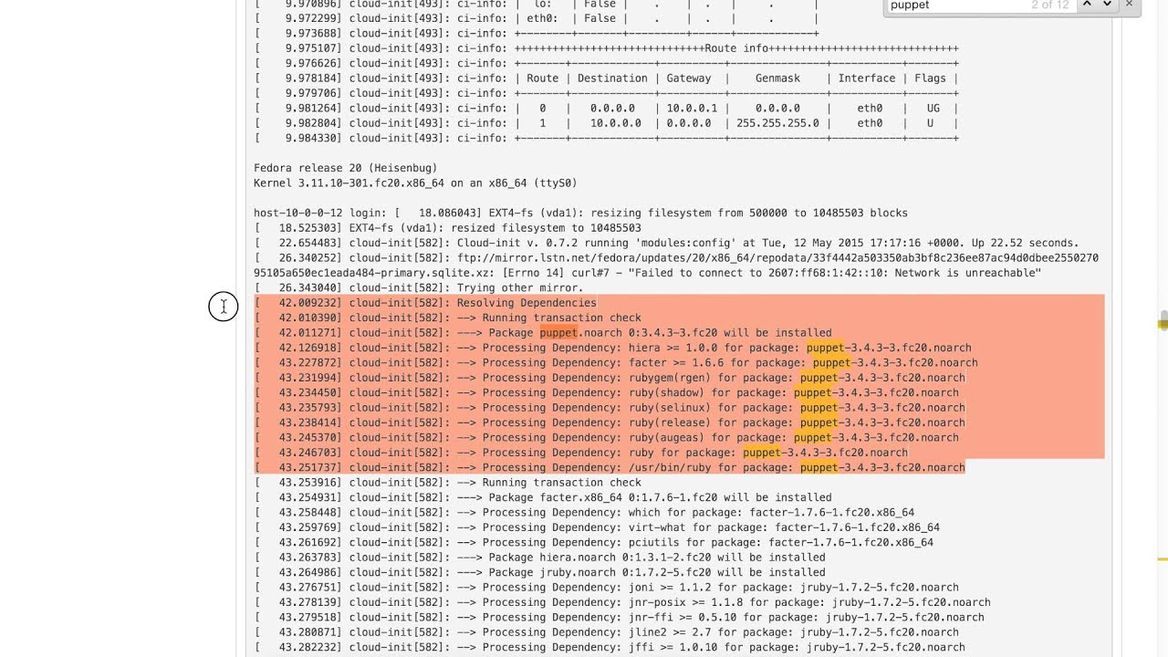 cloud init install and run puppet openstack