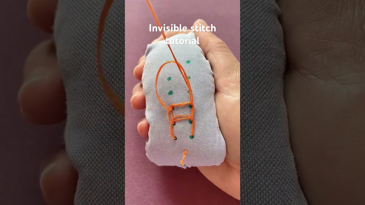 Invisible stitch tutorial #sewing #mending