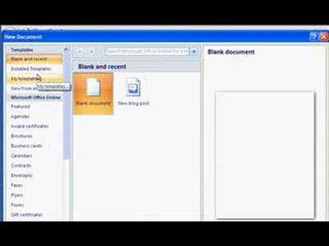 Finding the APA format template (Word 2007)