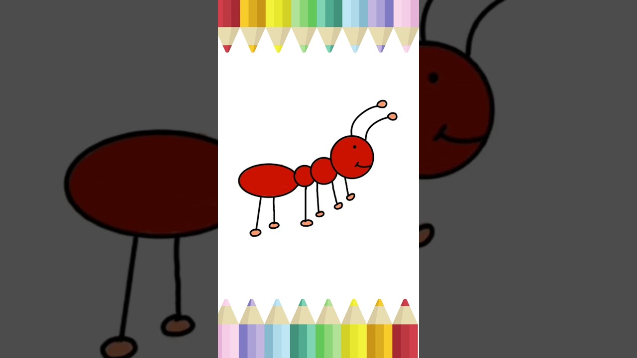 How to draw an ant | Easy drawing | Cute drawing | Fun drawing | Cartoon drawing