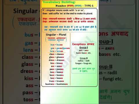 Singular - Plural : Type 1