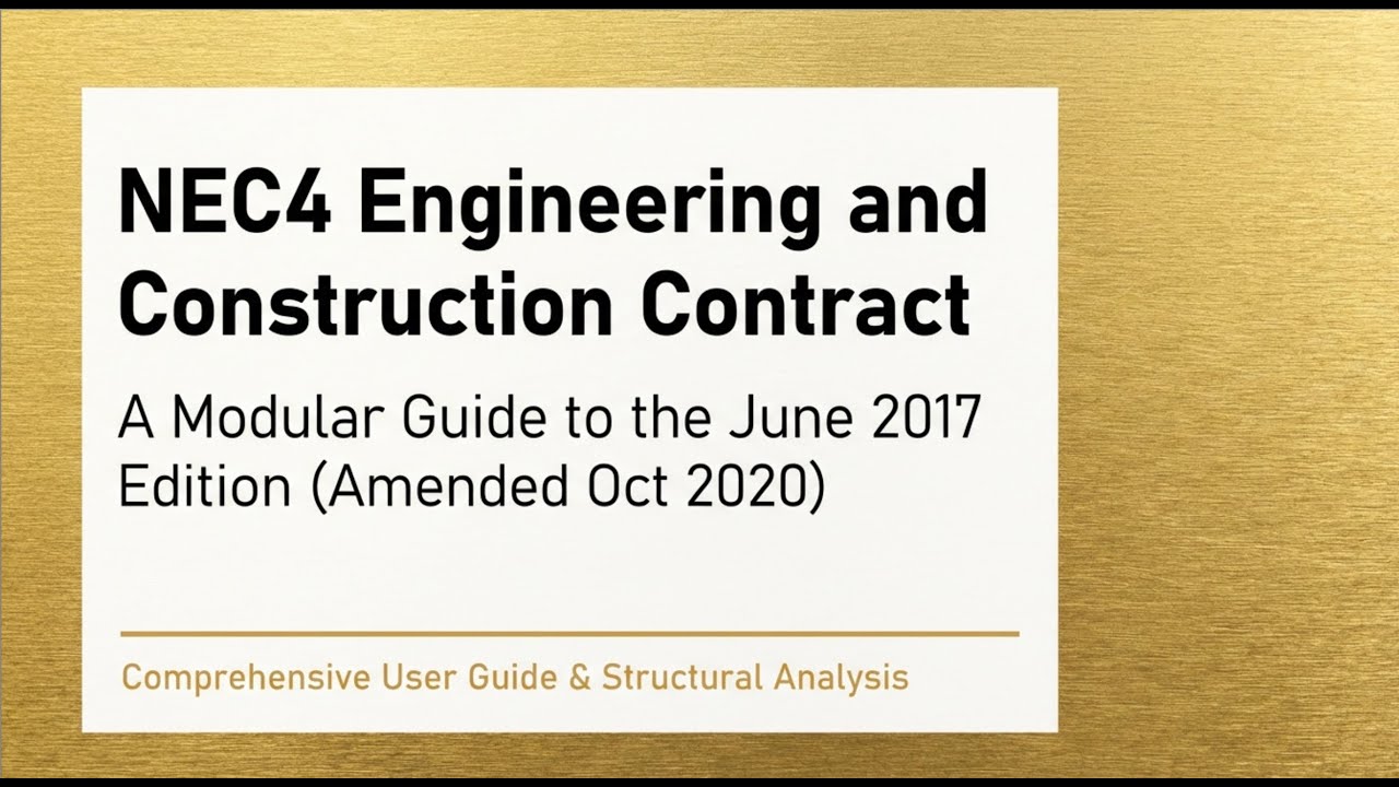 Master the NEC4 Engineering and Construction Contract (ECC) Guide to Modern Construction Procurement