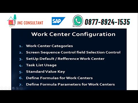 Work Center Configuration – WC Categories, Setup Default & Control ...