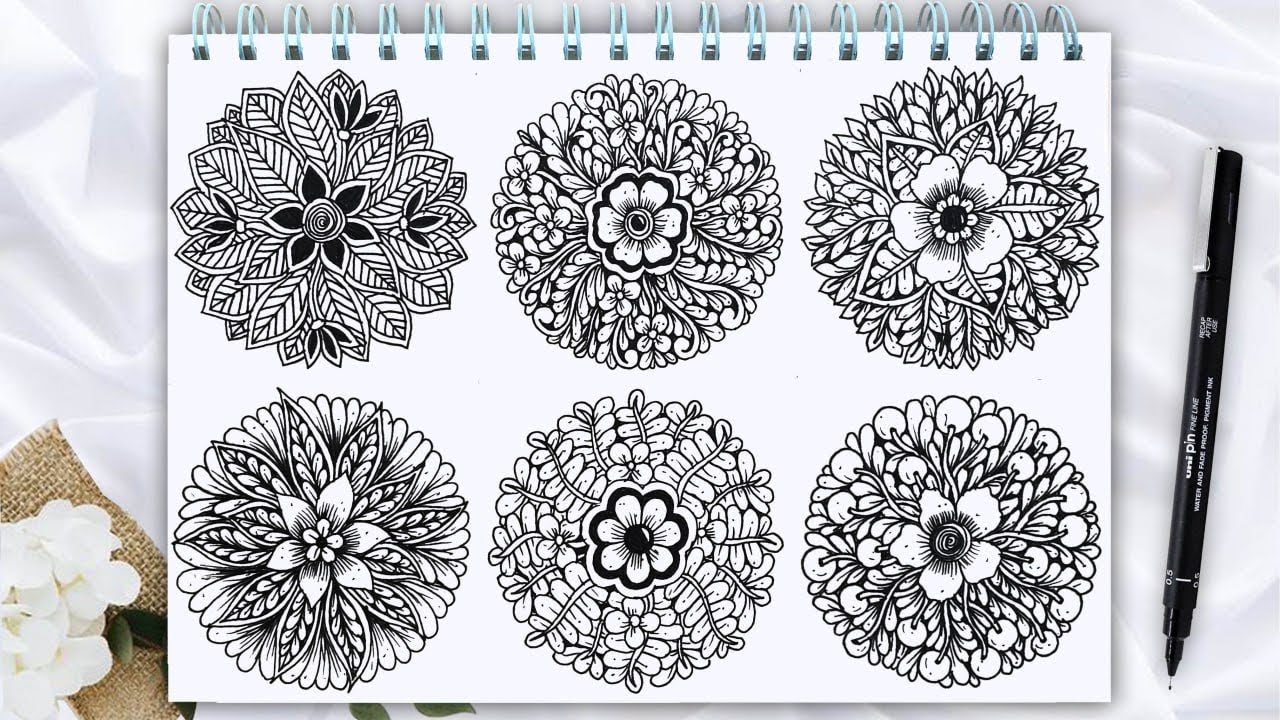 6 Round Zentangle Art || 6 Zentangle Ideas