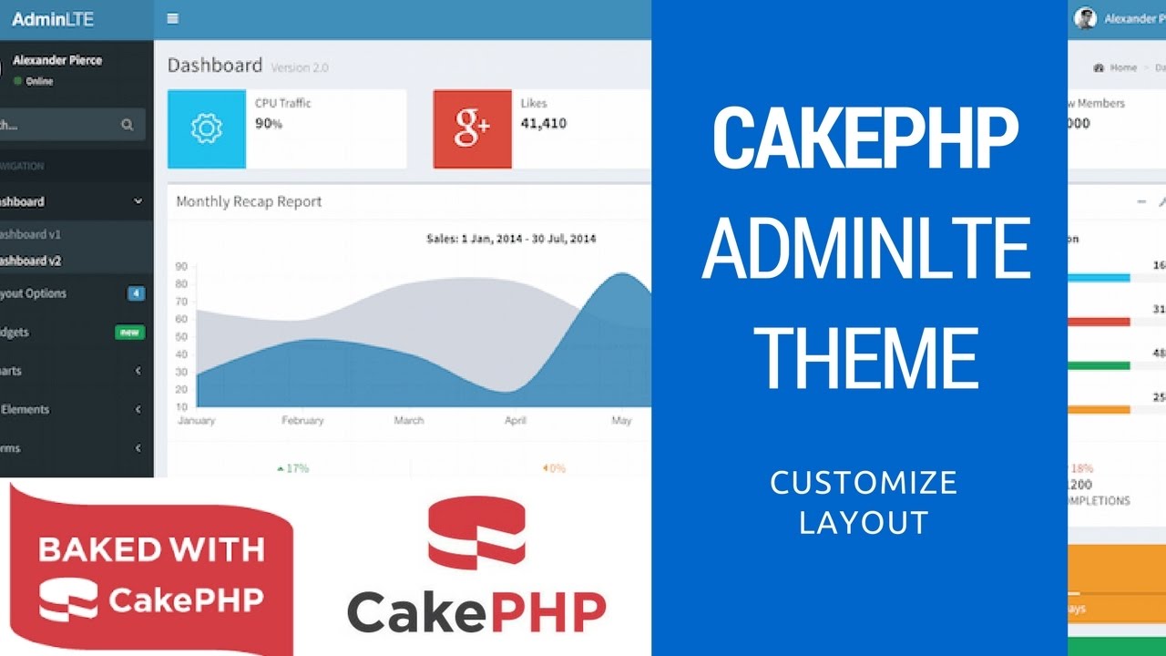 CakePHP AdminLTE Theme - Customize Layout