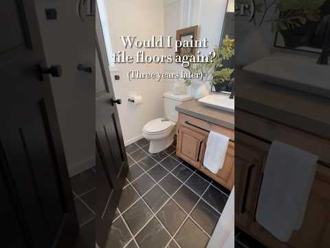 My MOST CONTROVERSIAL project: Painted Tile Floors in my bathroom π¨ #floorpainting #diyfail