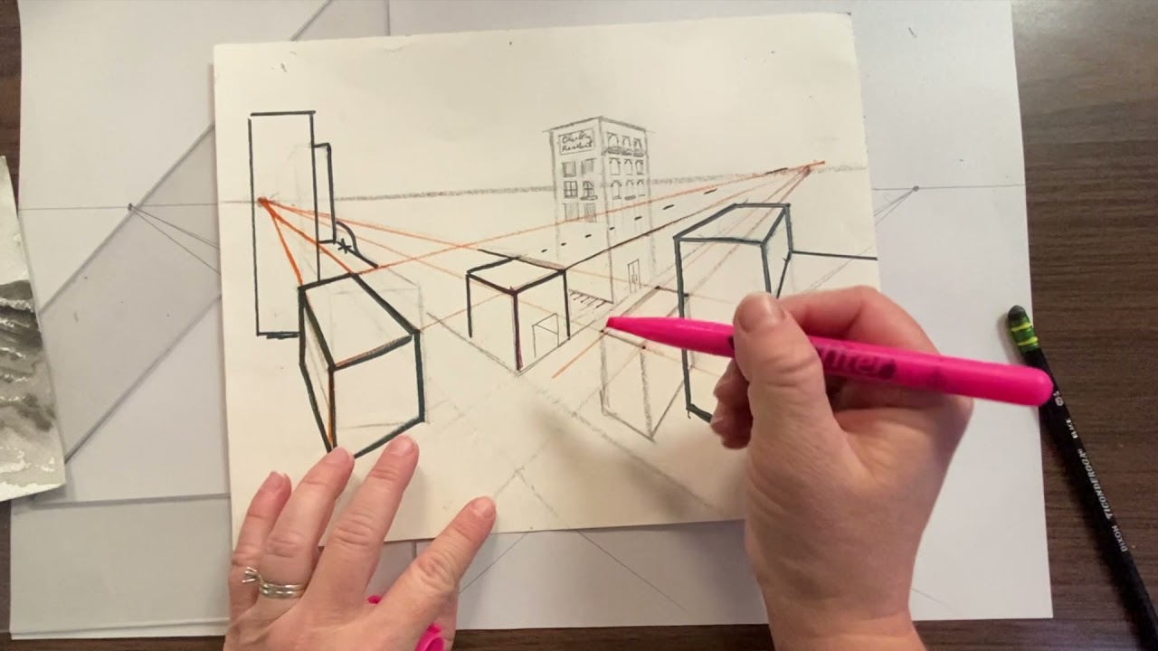 How to draw buildings in 2-point perspective [Cityscape Project Part 1]