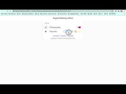 Fully offline English Dictionary chrome extension
