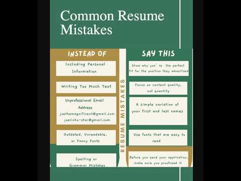 Common Resume Mistakes | Grammar | Spelling | Email Address | Personal Information | Font | Text