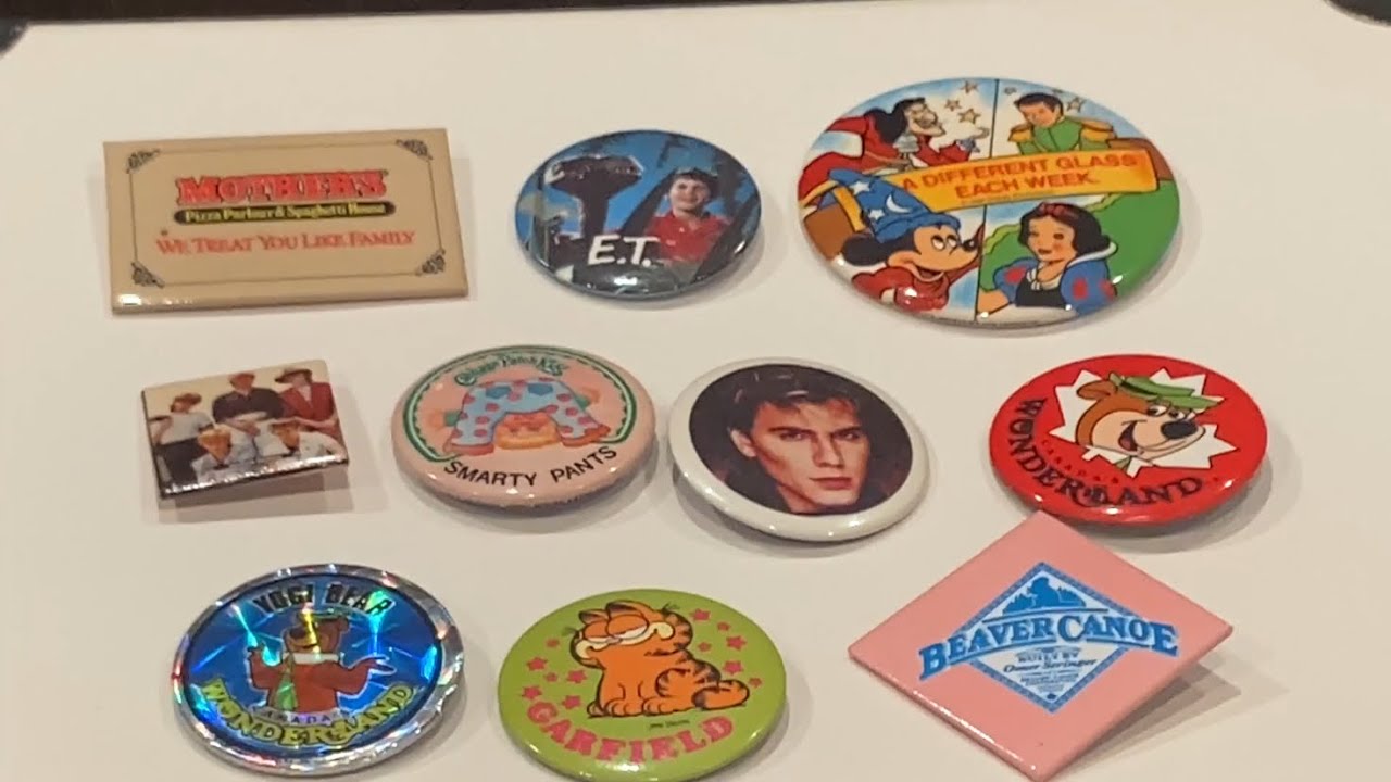 Retro pins from the 80s nostalgia 