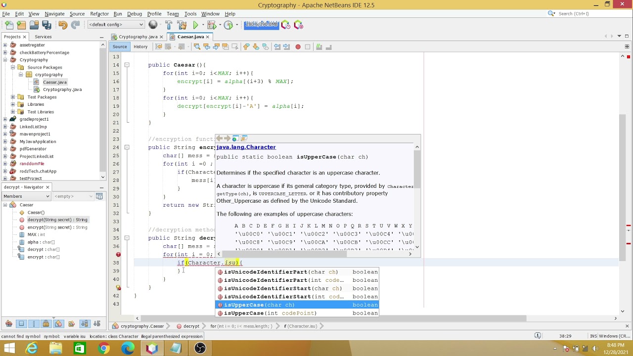 Java: Encryption and Decryption simple technique