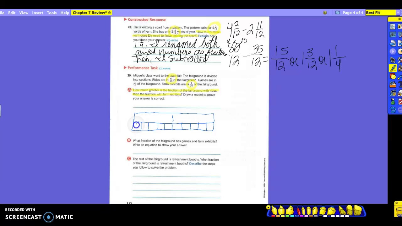 4th Grade Math Chapter 7 Review