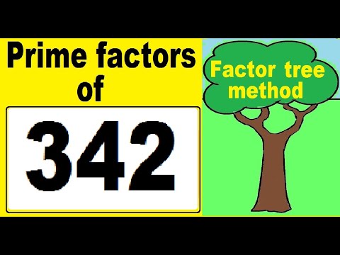 Prime factors of 342. Prime factors decomposition of 342. Factor tree method.