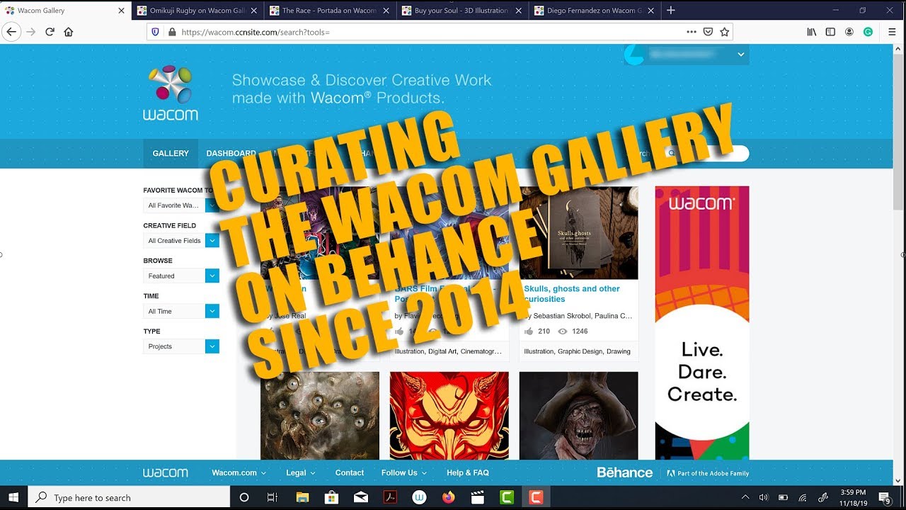 Curating the Wacom Gallery on Behance since 2014