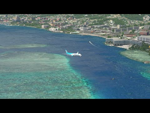X-Plane 11.55 - Landing in Tahiti Faa'a Airport (PPT) FrenchBee A359