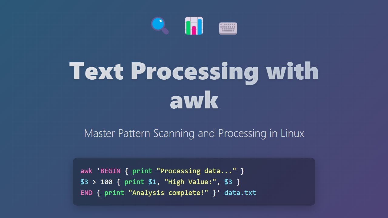 Text Processing with awk: A Beginner's Guide 🔍📊
