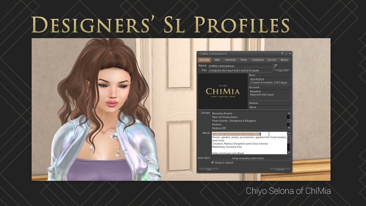 Designers, update your Second Life profile!