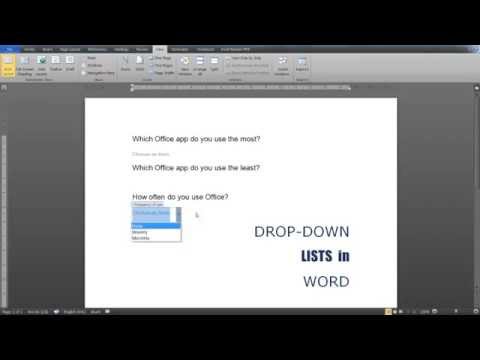 Drop-down lists in Word: Insert, modify, use a format to style contents