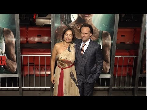 Walton Goggins and Nadia Conners at Tomb Raider Premiere in Los Angeles