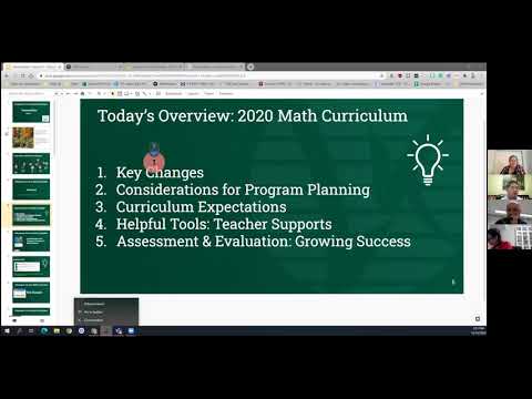 Planning and the New Ontario Math Curriculum: Intermediate - Part 1
