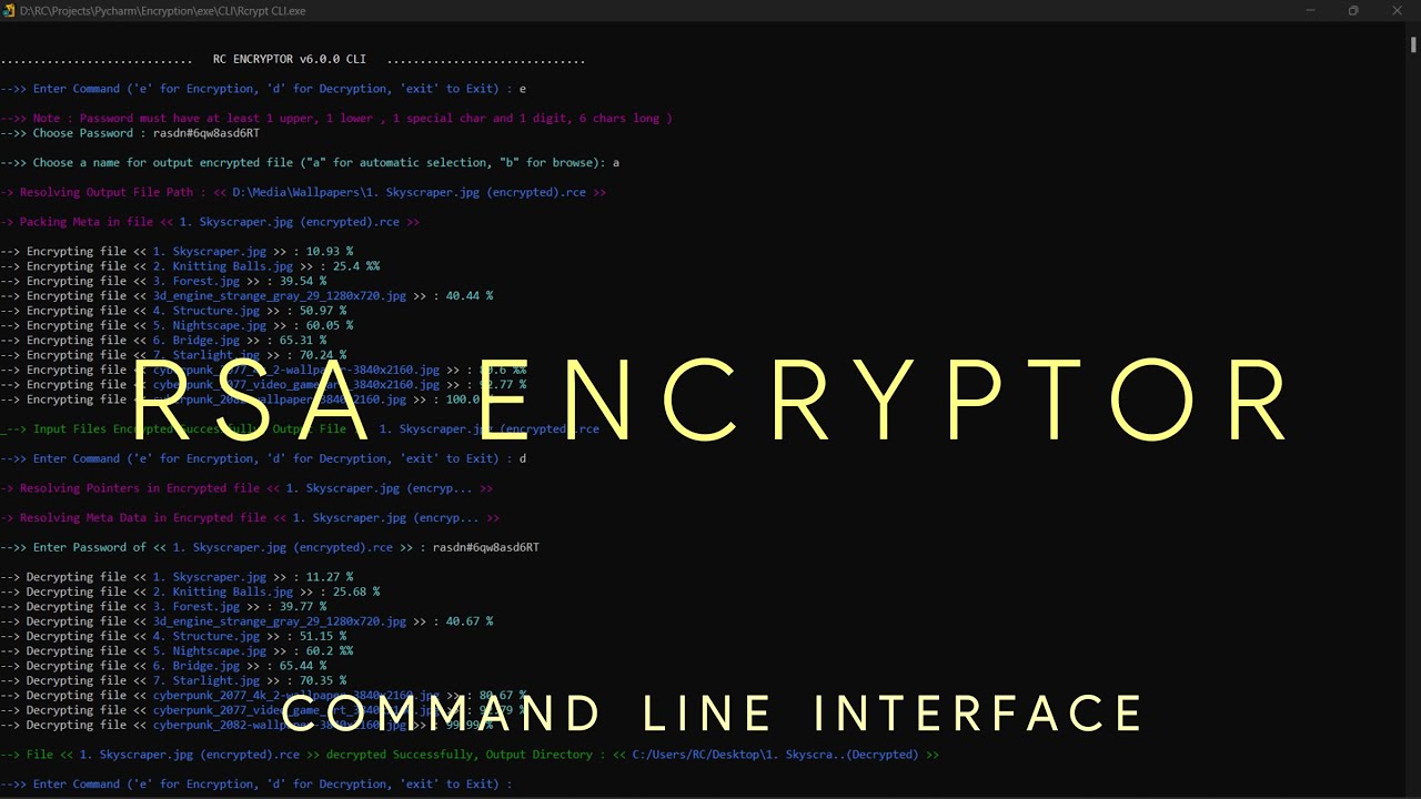 RCrypt: RSA Encryption Software (Command Line Interface)