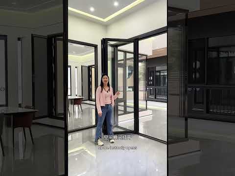 Made in China.Heavy folding doors allow zero contact between home and nature.#windows #China #doors