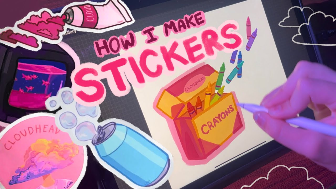 ☆How I Make Stickers with Procreate (and get them printed!)☁️[digital art tutorial]