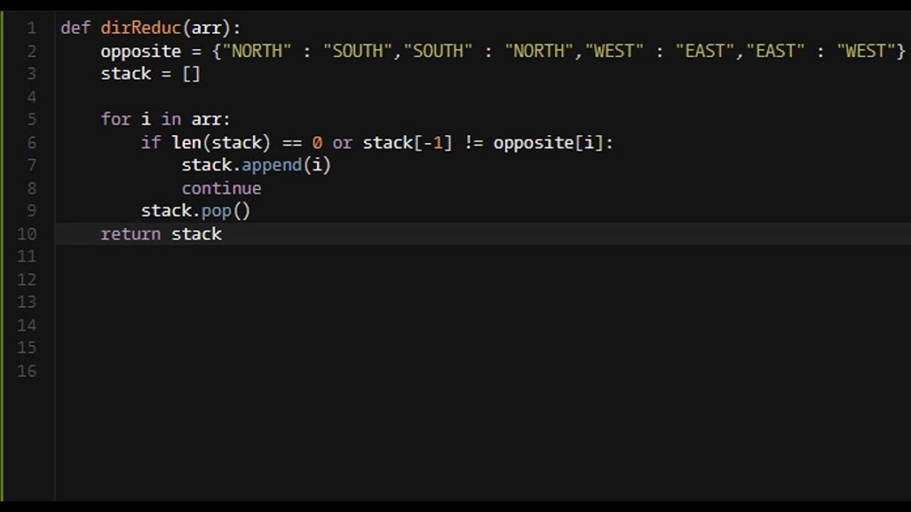 Python - Directions Reduction | Codewars 5KYU