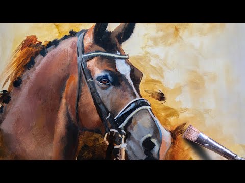 How to Paint a Portrait of a Horse | Valegro Oil Painting Demo