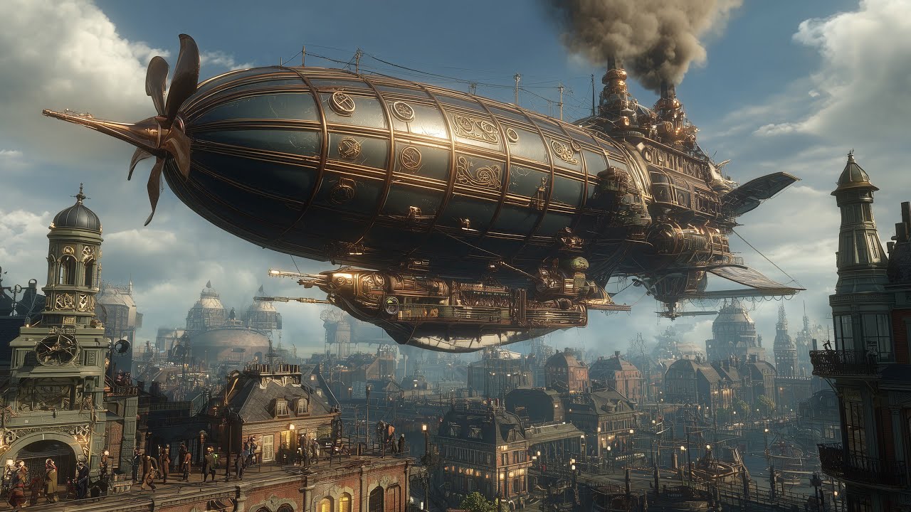 Steampunk Airship Voyage | Atmospheric AI Animation