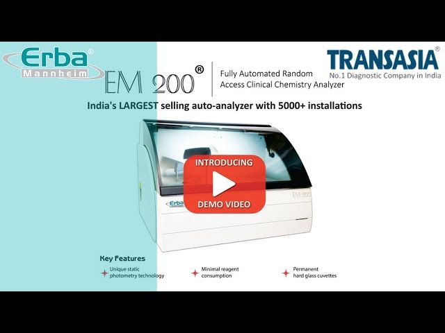 Fully Auto Biochemistry Analyzer - Transasia EM 200 240 V Chemistry Analyzer Wholesaler from ...