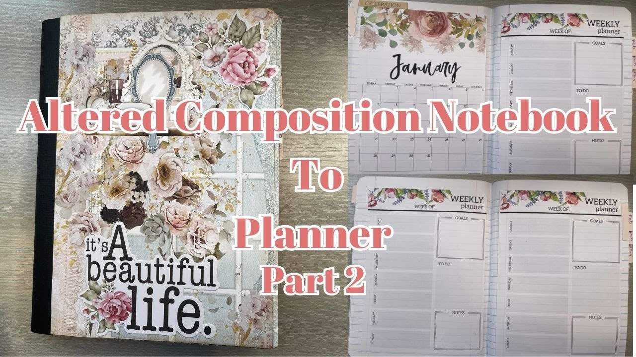 Altered Composition Notebook Tutorial |  Altered Composition Notebook To Planner | Part 2