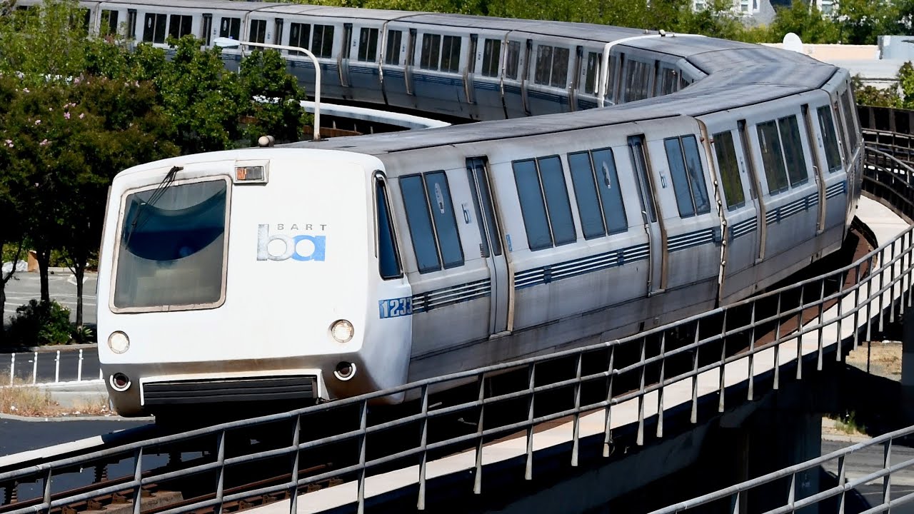 BART Subway Trains in California's San Francisco Bay Area