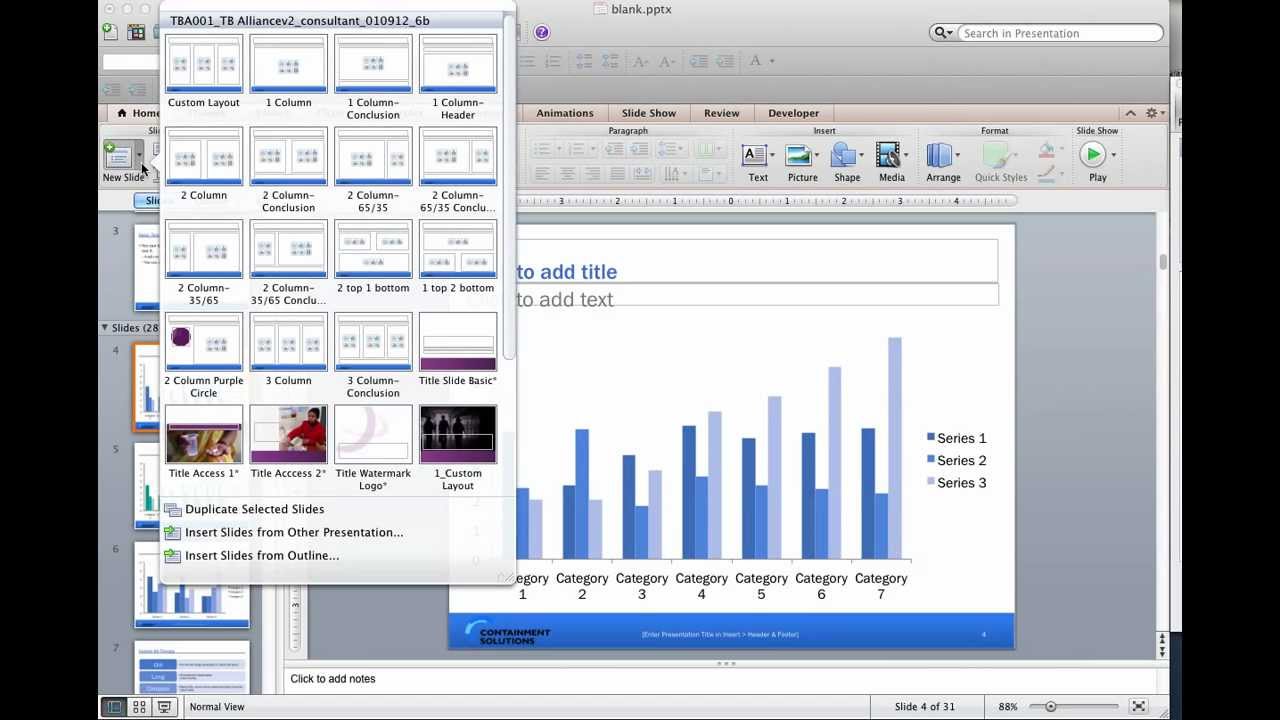 How to Use Master Slides Demostration in PowerPoint 2011 for Mac (NYIM Training Tutorial)