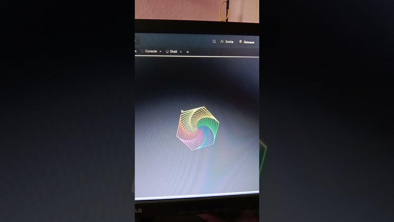 Rainbow Benzene with python turtle module #programming #shorts #pythonturtle