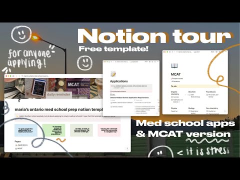 a uni student's notion tour + free template 📝 ontario med school application + mcat version