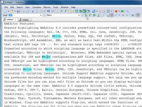 EmEditor v11 Feature - Find Toolbar
