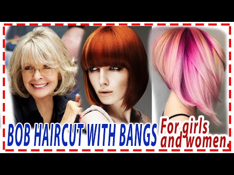 BOB HAIRCUT💕 WITH BANGS for all hair types. For girls and women.