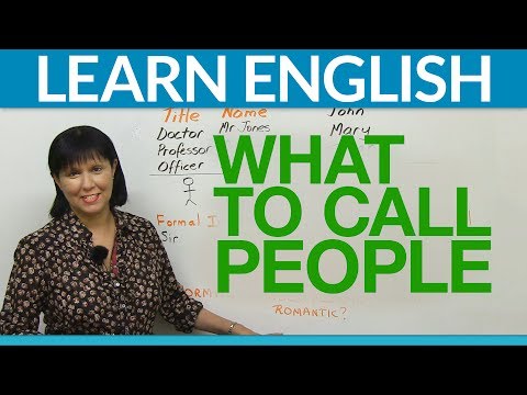 Speak English: What to call people