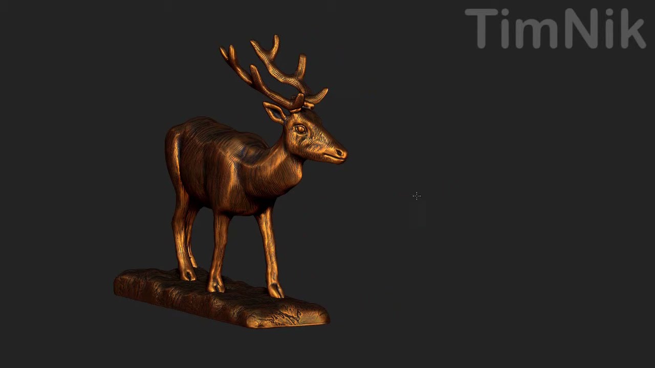 Deer Sculpture 3D Model in ZBrush