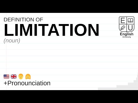 LIMITATION meaning, definition & pronunciation | What is LIMITATION? | How to say LIMITATION