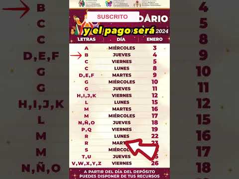Calendario de pagos de ENERO 2024 letra B | ¿Cuando pagan la pension bienestar? Pago de 6 MIL pesos