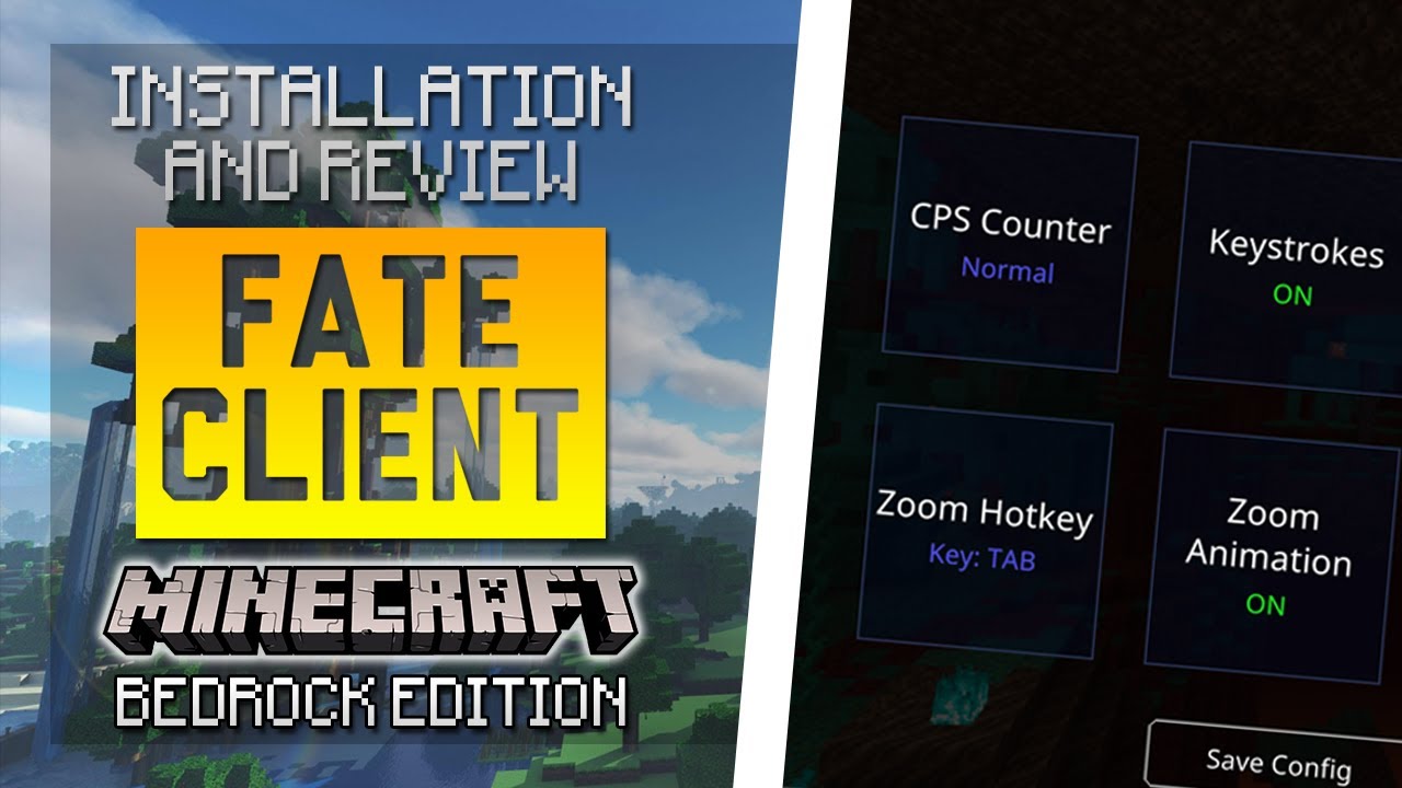 FATE CLIENT! Full Installation, Review and Gameplay! (Minecraft Windows 10)