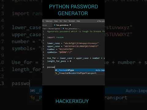 Python Password Generator | Get unhackable passwords with 5 lines of python #shorts #copyrightfree