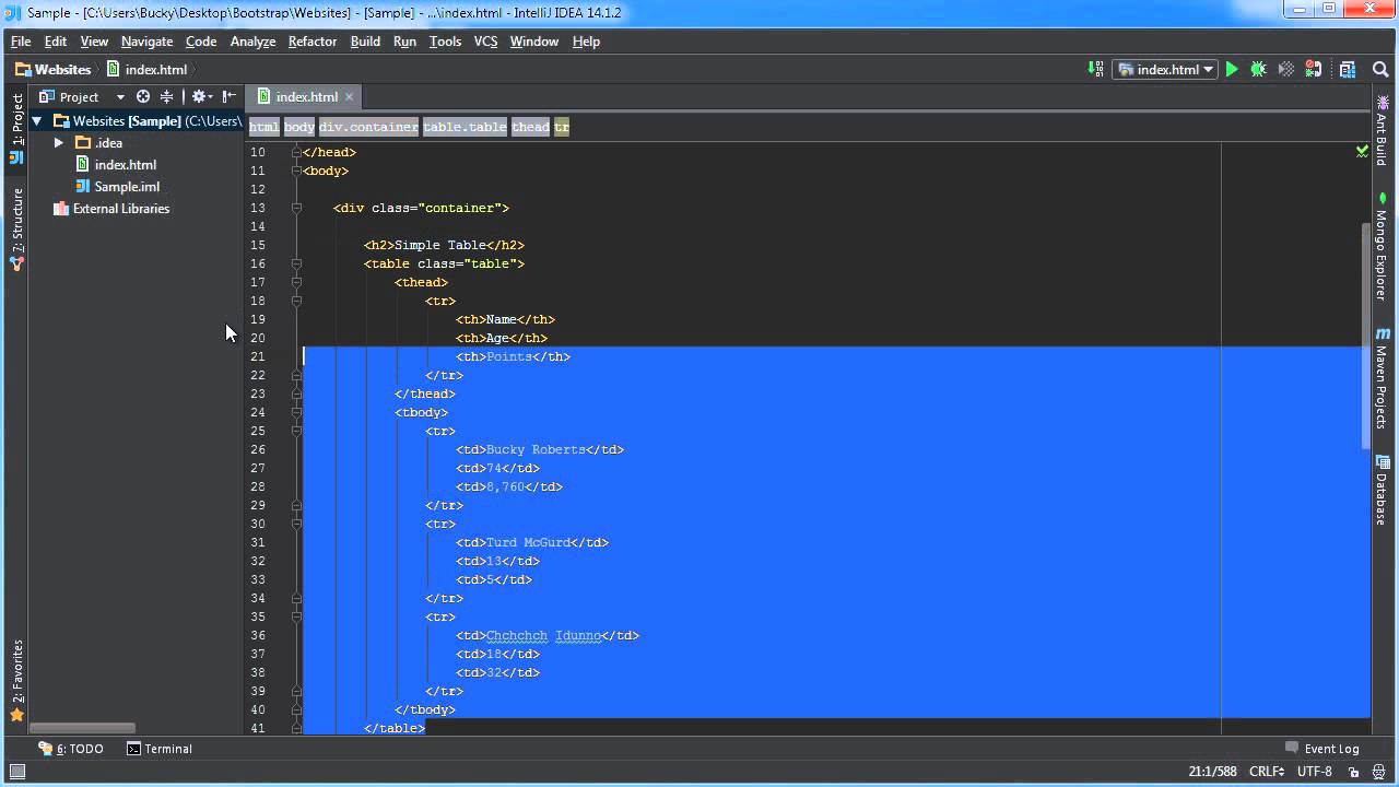 Bootstrap Tutorial for Beginners - 4 - Tables