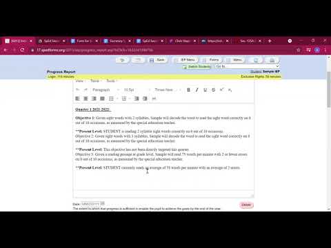 Progress Reports