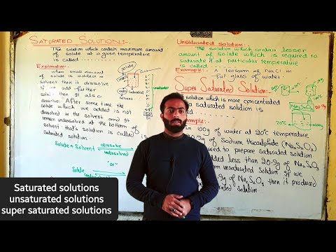 Saturated, Unsaturated and Super saturated solutions | ch#6 | 9th class chemistry
